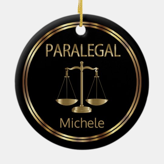 Paralegal ⚖ - Black and Gold Ceramic Ornament | Zazzle.com