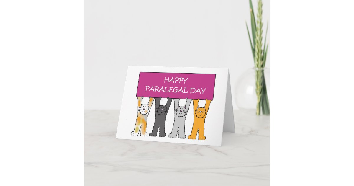 Paralegal Day October Cute Cartoon Cats Card | Zazzle