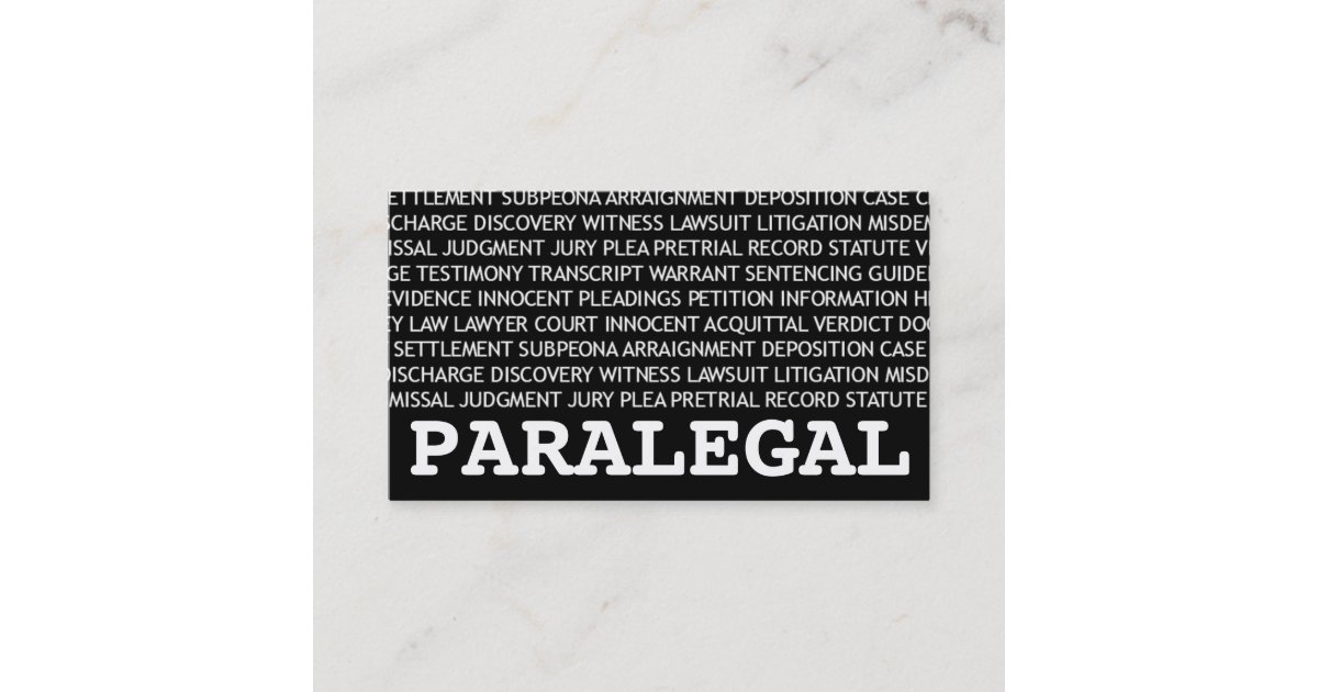 Paralegal Legal Terminology Business Card | Zazzle
