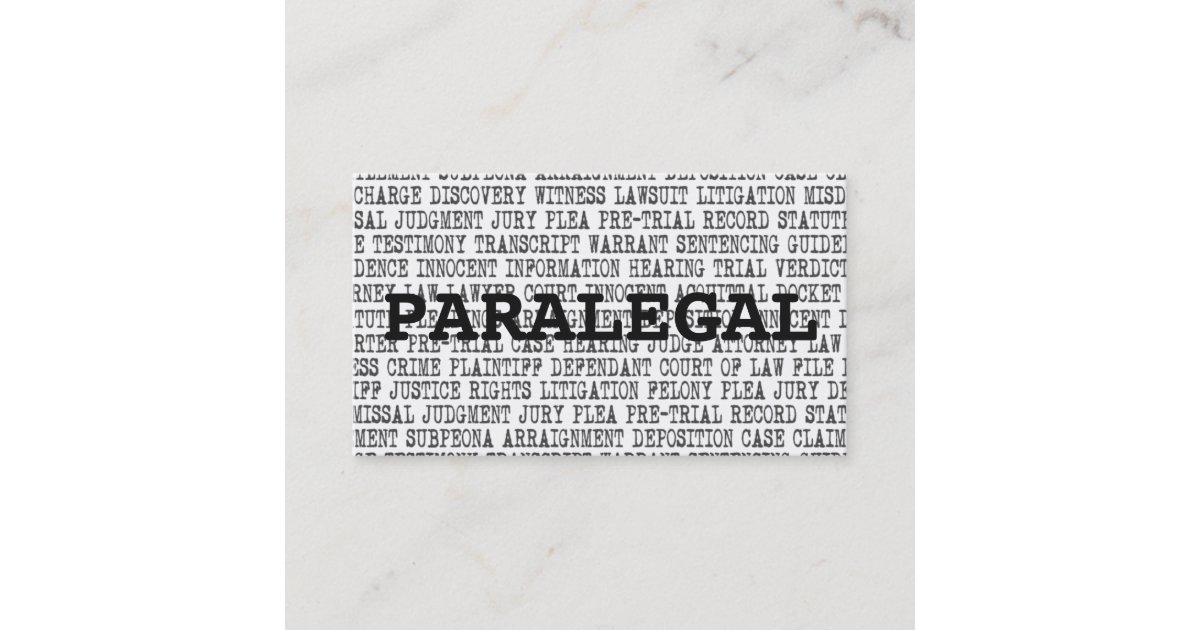 Paralegal Legal Words Business Card | Zazzle