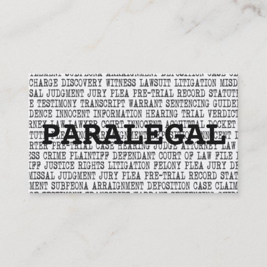 Paralegal Legal Words Business Card | Zazzle.com