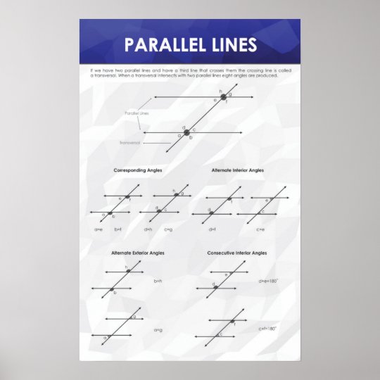 Parallel Lines - Math Poster | Zazzle.com