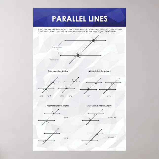 Parallel Lines - Math Poster | Zazzle