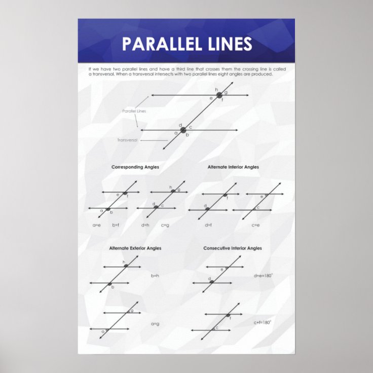 Parallel Lines - Math Poster | Zazzle