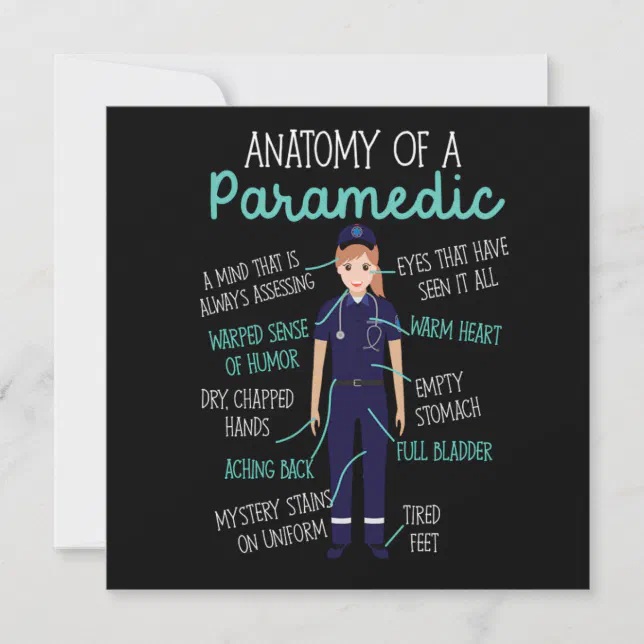 Paramedic Anatomy Of An Paramedic Invitation | Zazzle