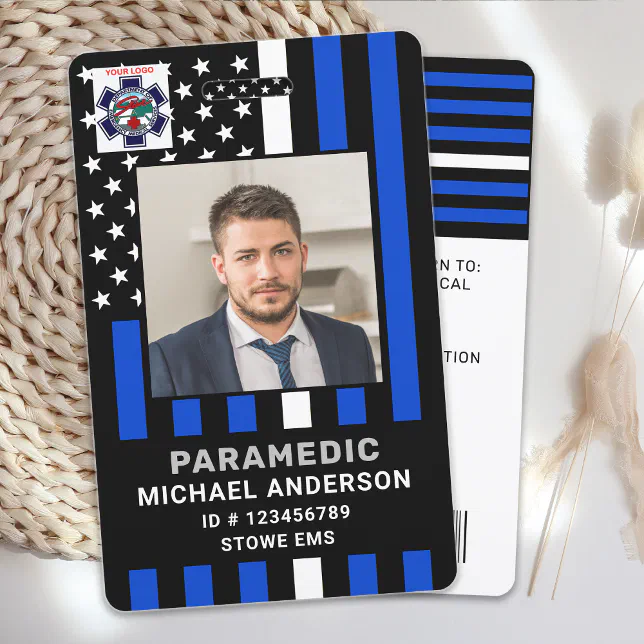 Paramedic Emergency Medical Personalized Photo ID Badge | Zazzle