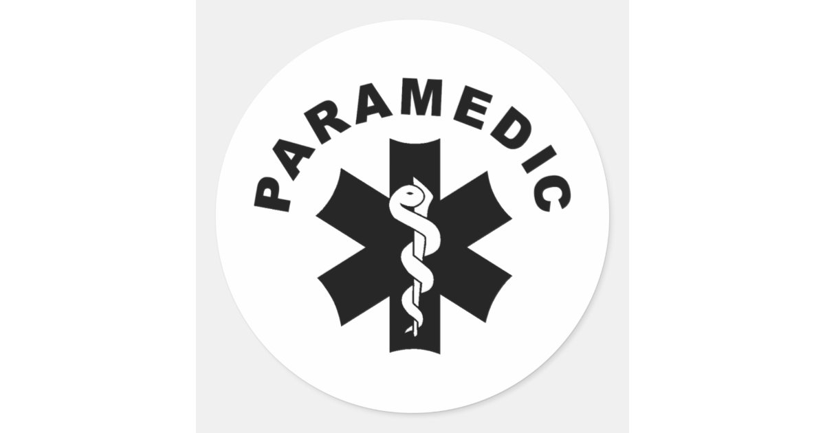 Paramedic EMS Rescue Logo Classic Round Sticker | Zazzle