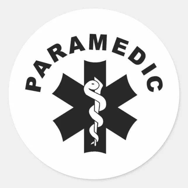 Paramedic EMS Rescue Logo Classic Round Sticker | Zazzle