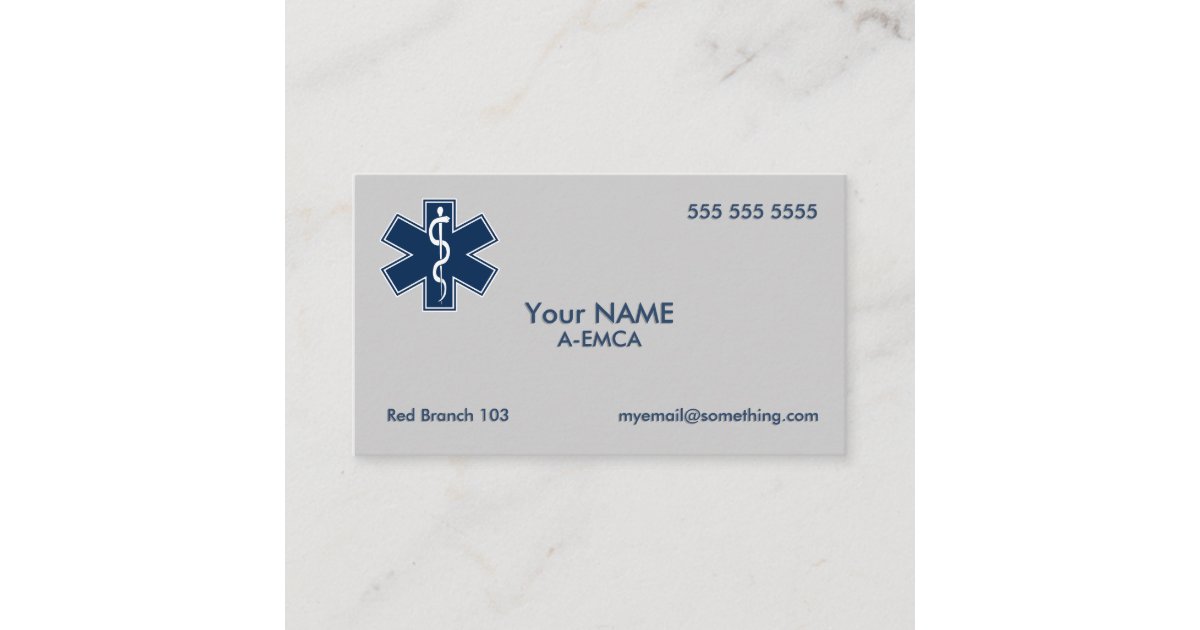 Paramedic EMT EMS Business Card | Zazzle