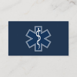 Paramedic EMT EMS Dark Business Card | Zazzle