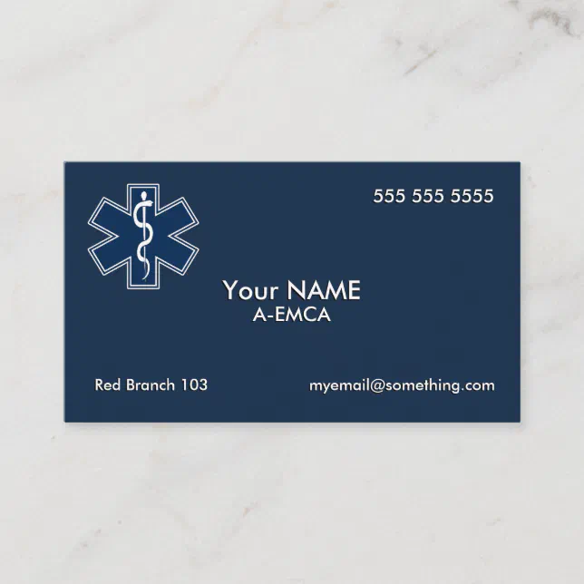 Paramedic EMT EMS Dark Business Card | Zazzle