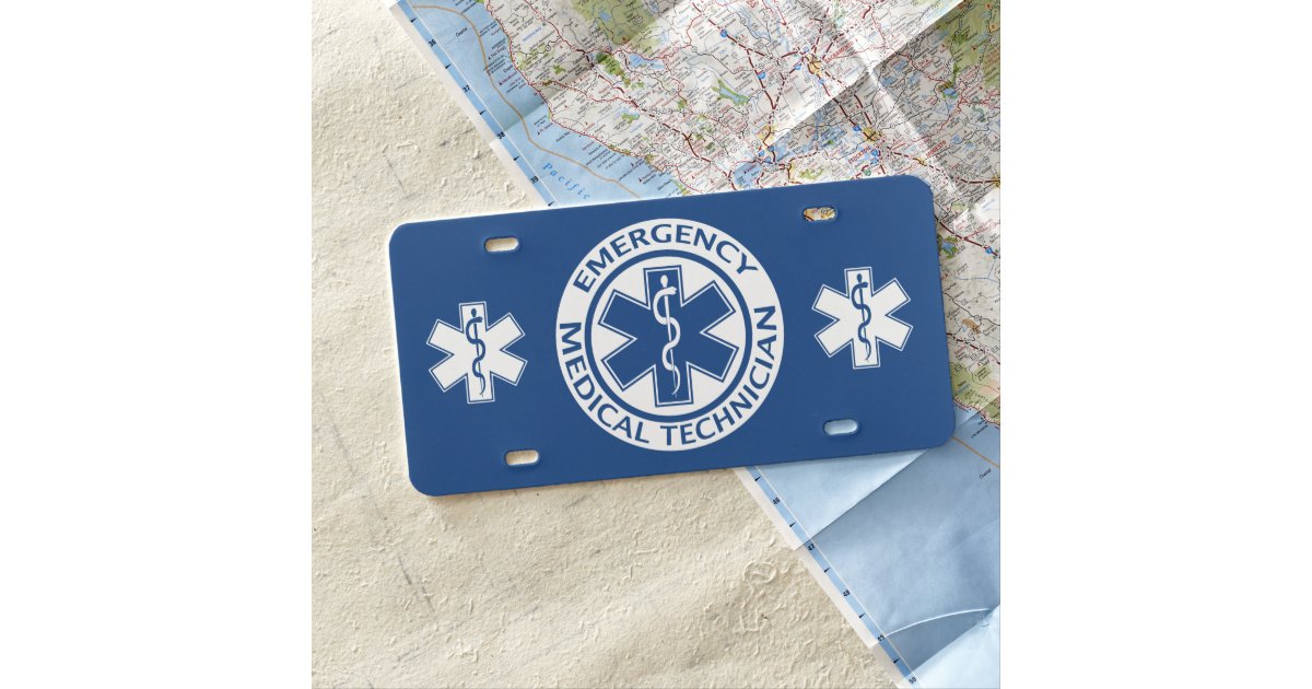Paramedic EMT EMS License Plate | Zazzle