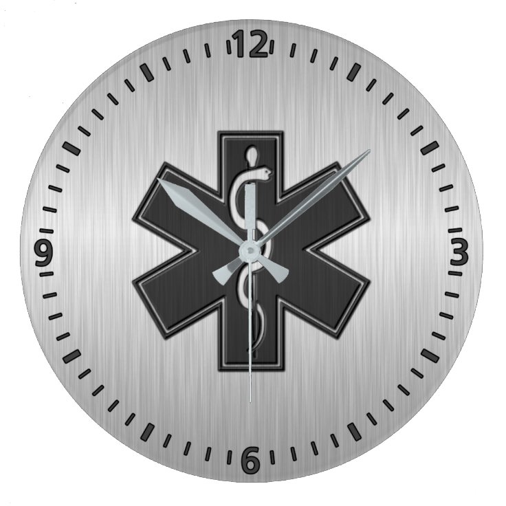 Paramedic EMT EMS Silver Large Clock | Zazzle