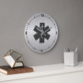 Paramedic EMT EMS Silver Large Clock | Zazzle