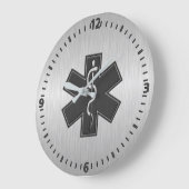 Paramedic EMT EMS Silver Large Clock | Zazzle