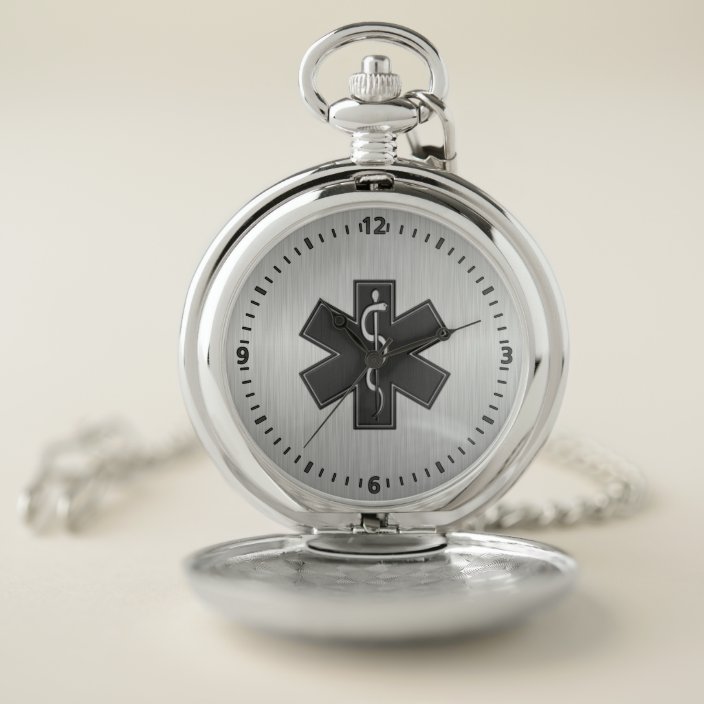 Paramedic EMT EMS Silver Pocket Watch | Zazzle.com