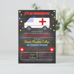 Paramedic EMT Graduation Invitation | Zazzle