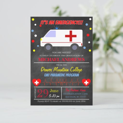 Paramedic EMT Graduation Invitation | Zazzle