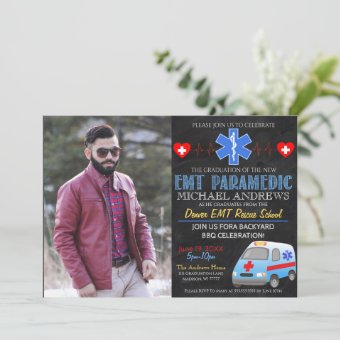Paramedic EMT Graduation Invitation | Zazzle