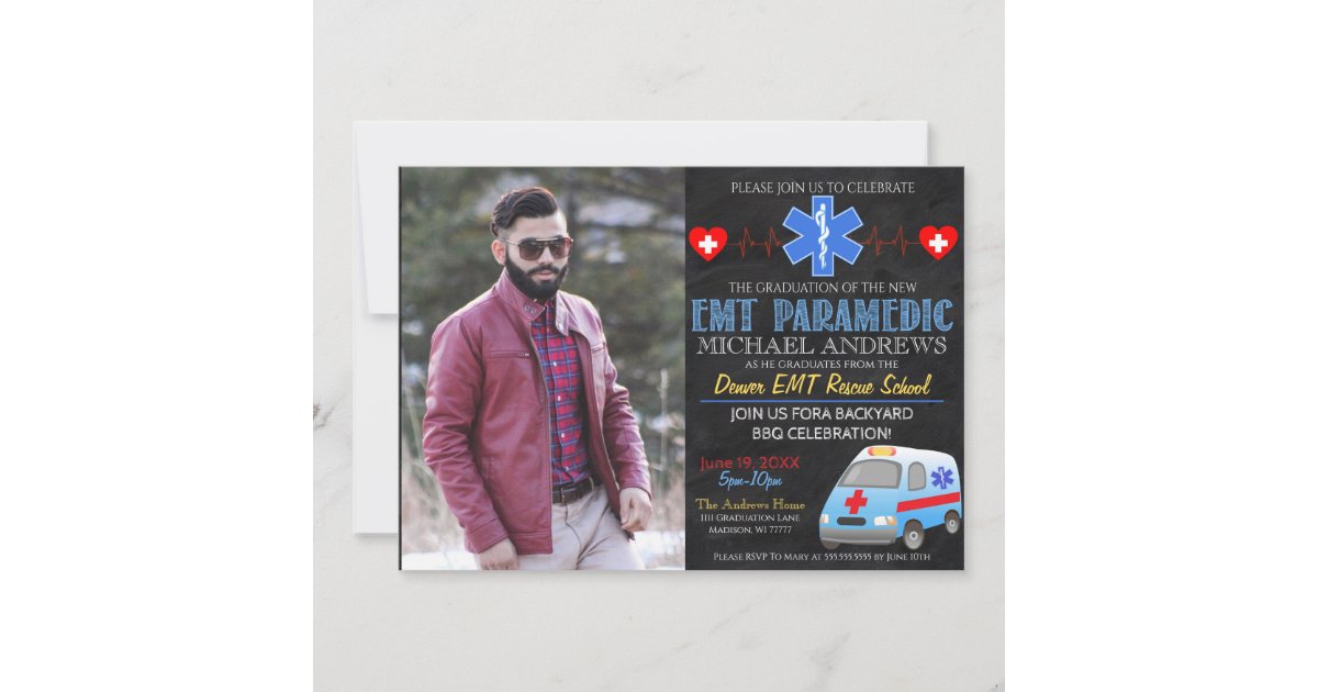 Paramedic EMT Graduation Invitation | Zazzle