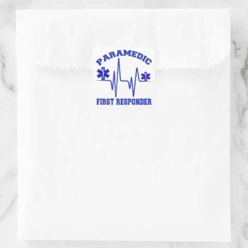 Paramedic First Responder Square Sticker | Zazzle