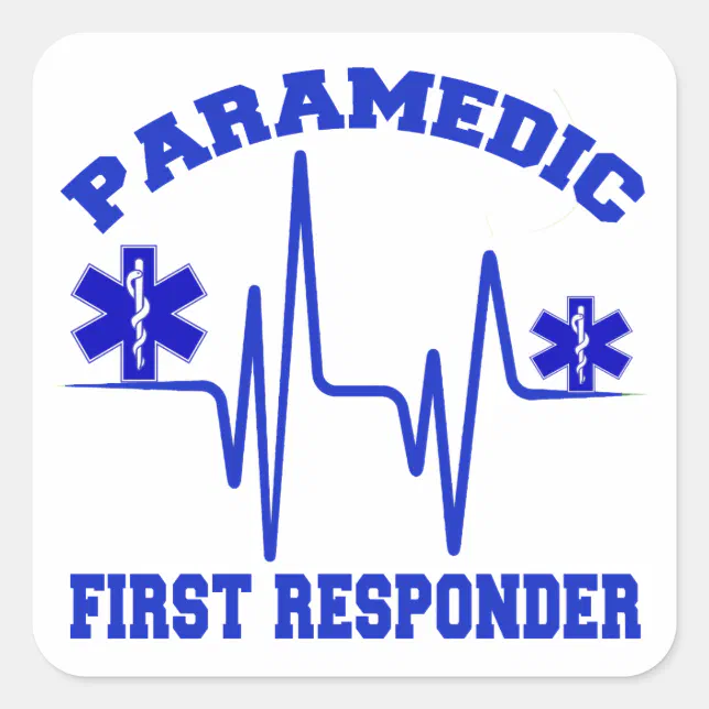 Paramedic First Responder Square Sticker | Zazzle
