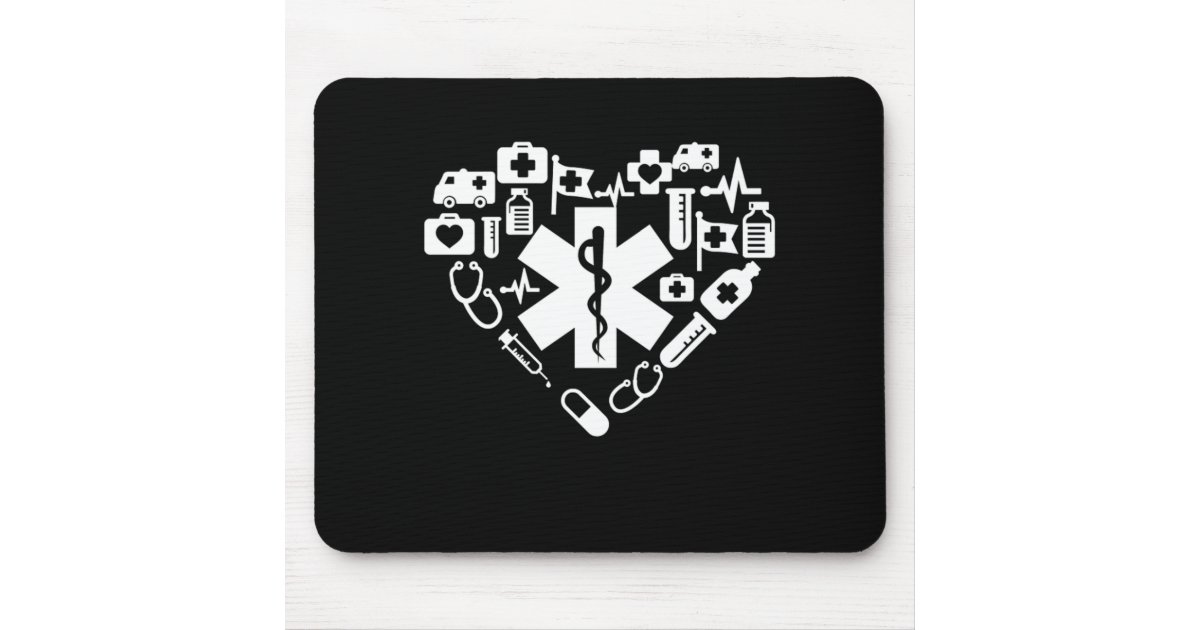 Paramedic Heart Paramedic Caduceus Doctor EMS EMT Mouse Pad | Zazzle