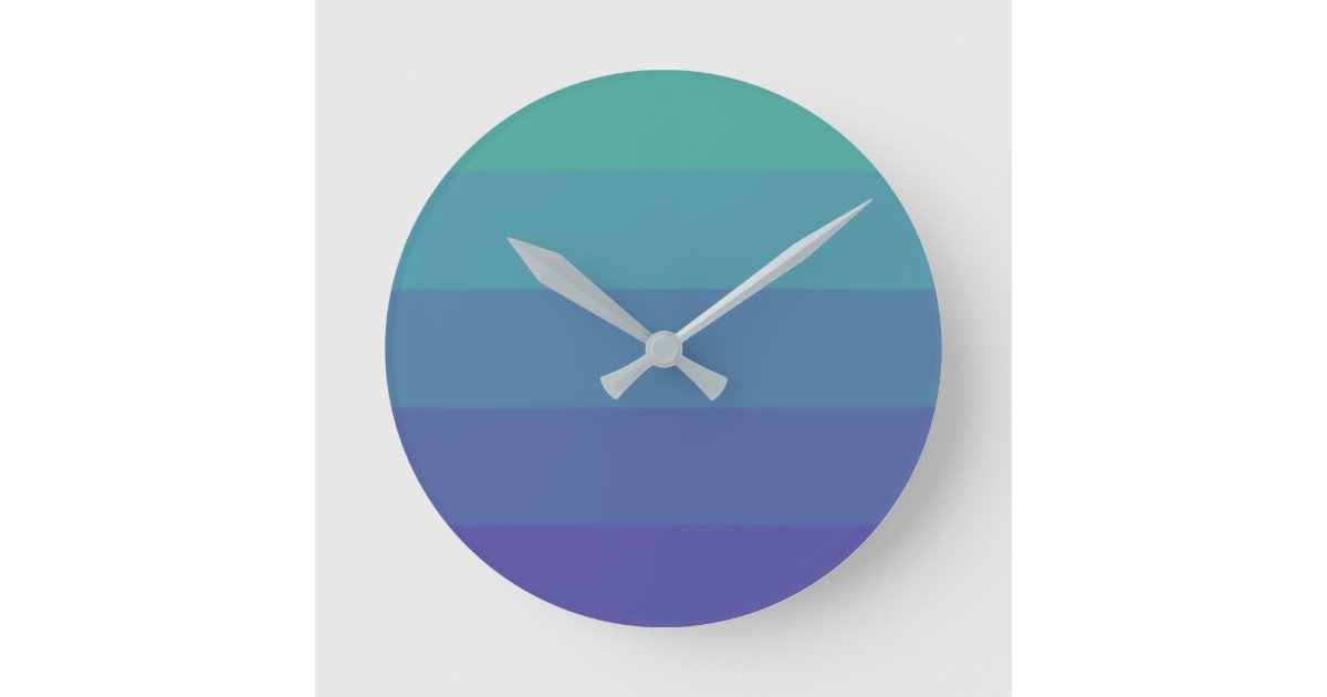 Paranoia Color Palette Eye Catching Blue Sky Cyan Round Clock | Zazzle