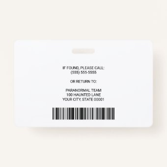 Paranormal Investigator Employee Photo ID Security Badge | Zazzle