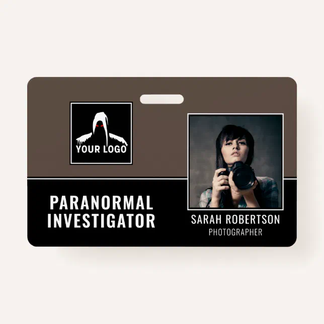 Paranormal Investigator Ghost Hunter Photo ID Badge | Zazzle
