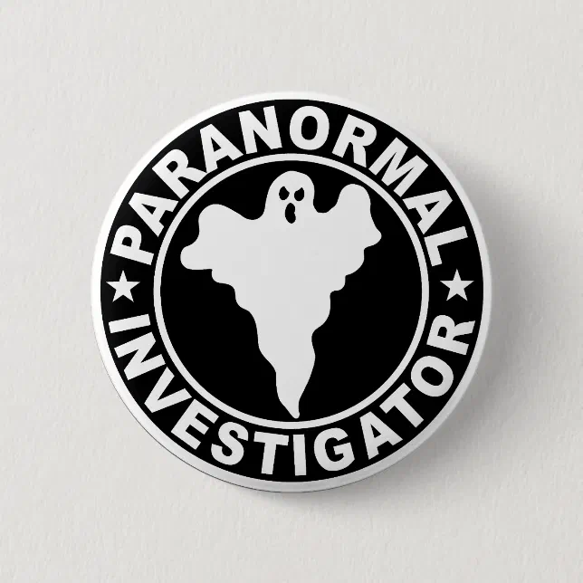 Paranormal Investigator Logo Halloween Costume Pinback Button | Zazzle