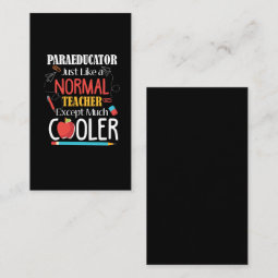Paraprofessional classroom assistant Paraeducator Business Card | Zazzle