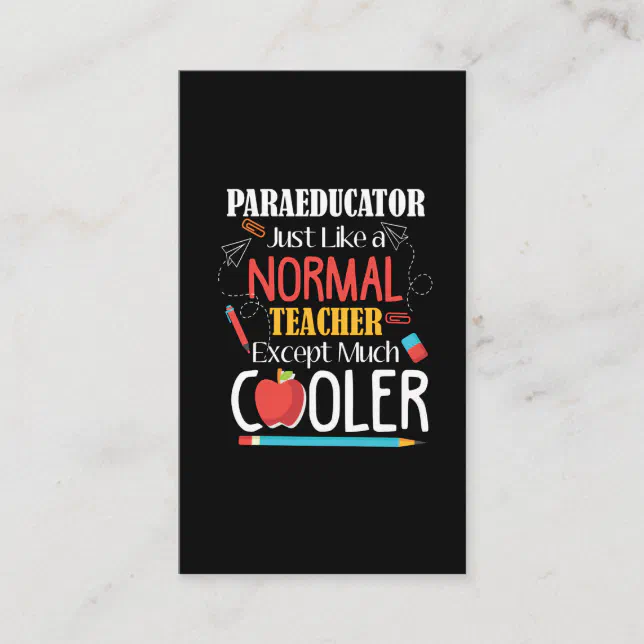Paraprofessional classroom assistant Paraeducator Business Card | Zazzle