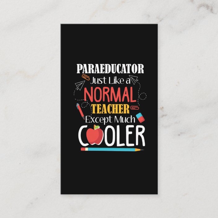Paraprofessional classroom assistant Paraeducator Business Card ...