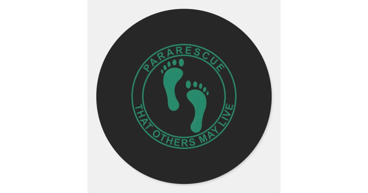 Pararescue Pj Jolly Green Feet 0705201802 Classic Round Sticker | Zazzle
