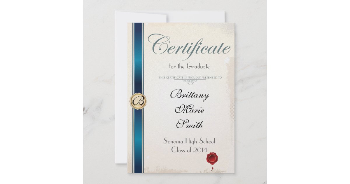 Parchment Certificate Graduation Invitation | Zazzle