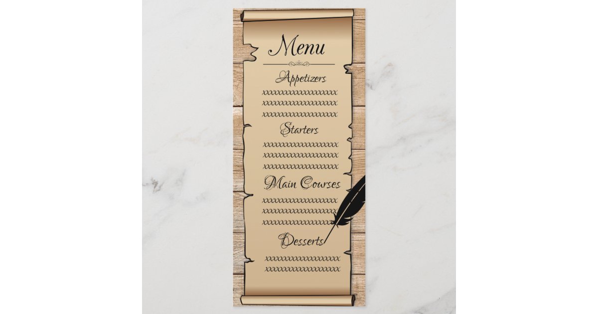 Parchment Menu | Zazzle