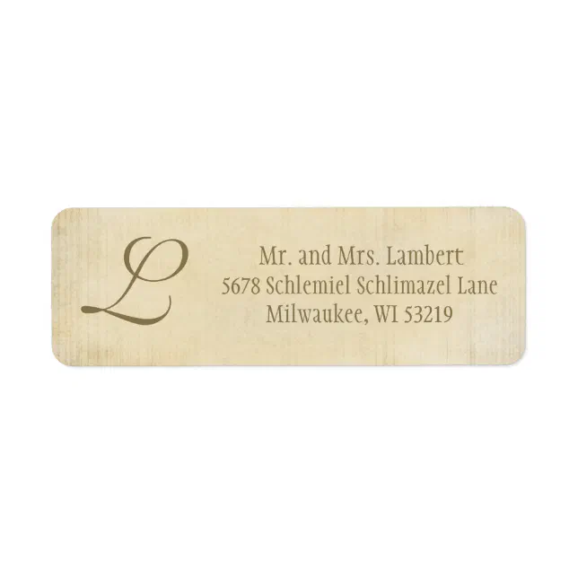 Parchment Monogram Customizable Label | Zazzle