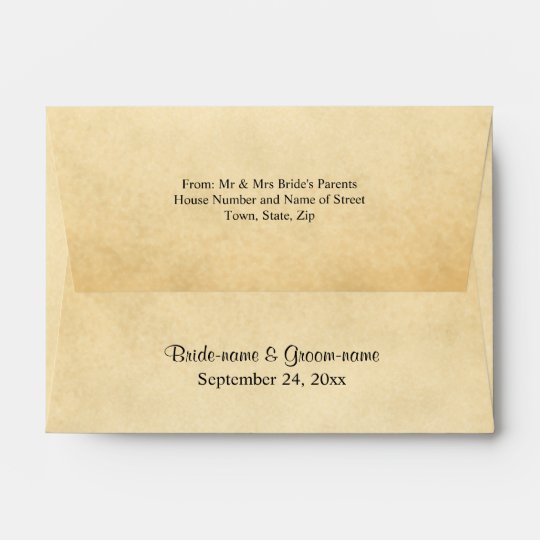 Parchment Pattern Design Wedding Envelope | Zazzle.com