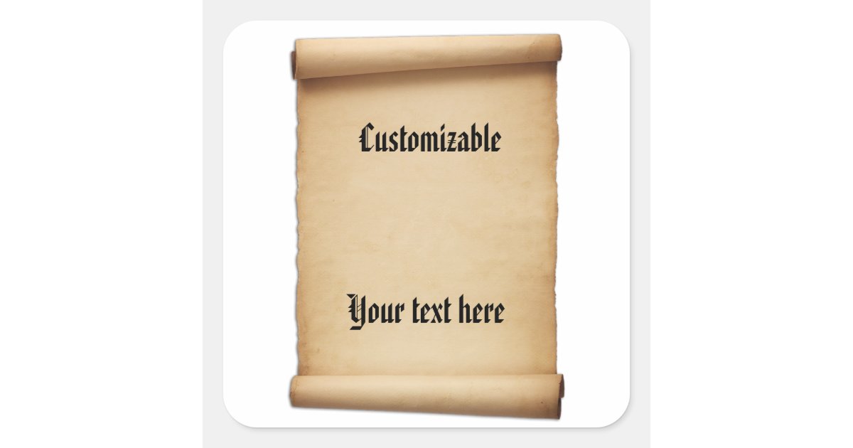 Parchment Proclamation Scroll Square Sticker | Zazzle