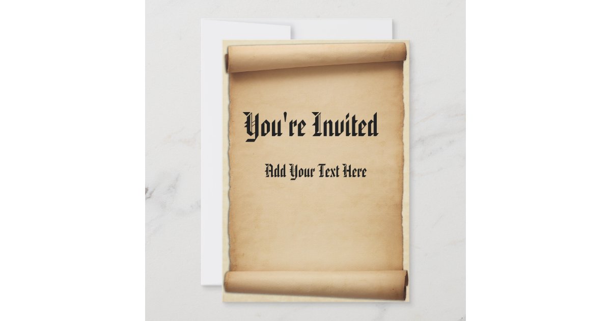 Parchment Proclamation Scroll You're Invited Invitation | Zazzle