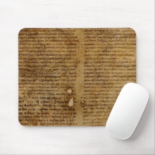 Parchment text with antique writing, old paper mouse pad | Zazzle