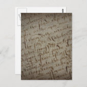 Parchment text with antique writing, old paper postcard | Zazzle