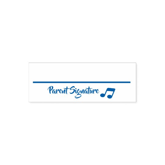 Parent Signature Rubber Stamp with Music Note | Zazzle.com
