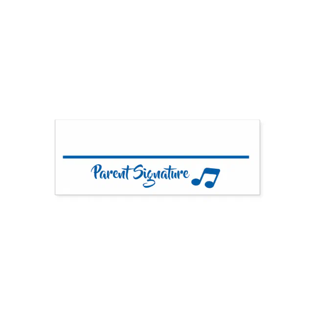Parent Signature Rubber Stamp with Music Note | Zazzle