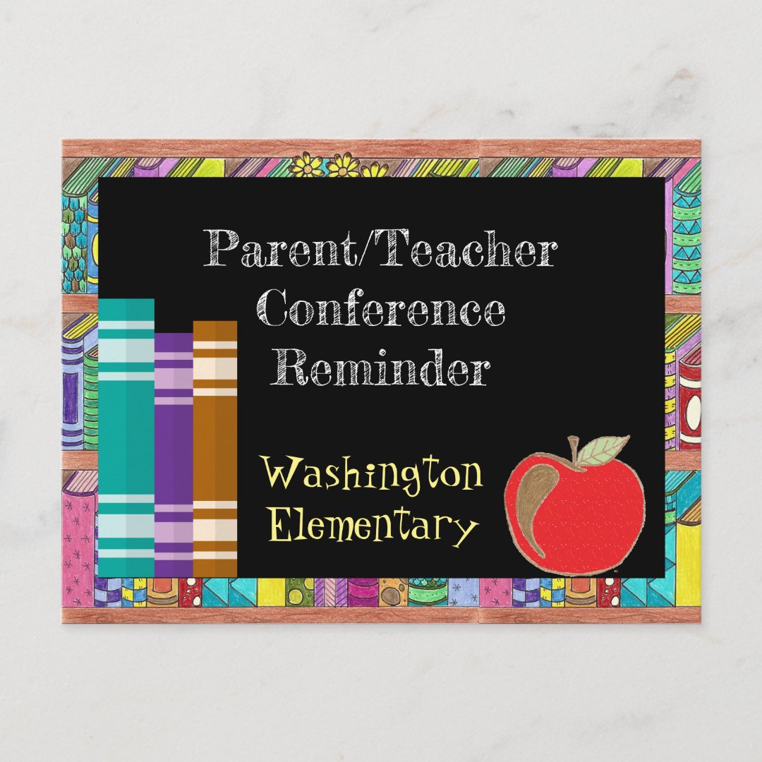 Parent Teacher Conference Chalkboard Postcard | Zazzle