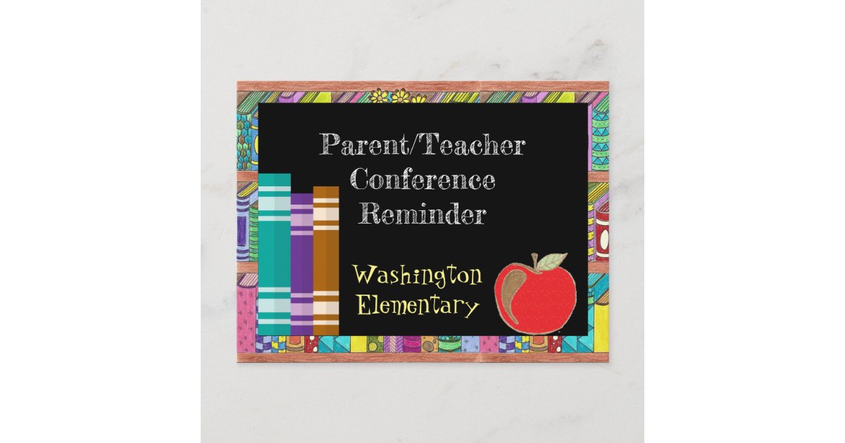 Parent Teacher Conference Chalkboard Postcard | Zazzle