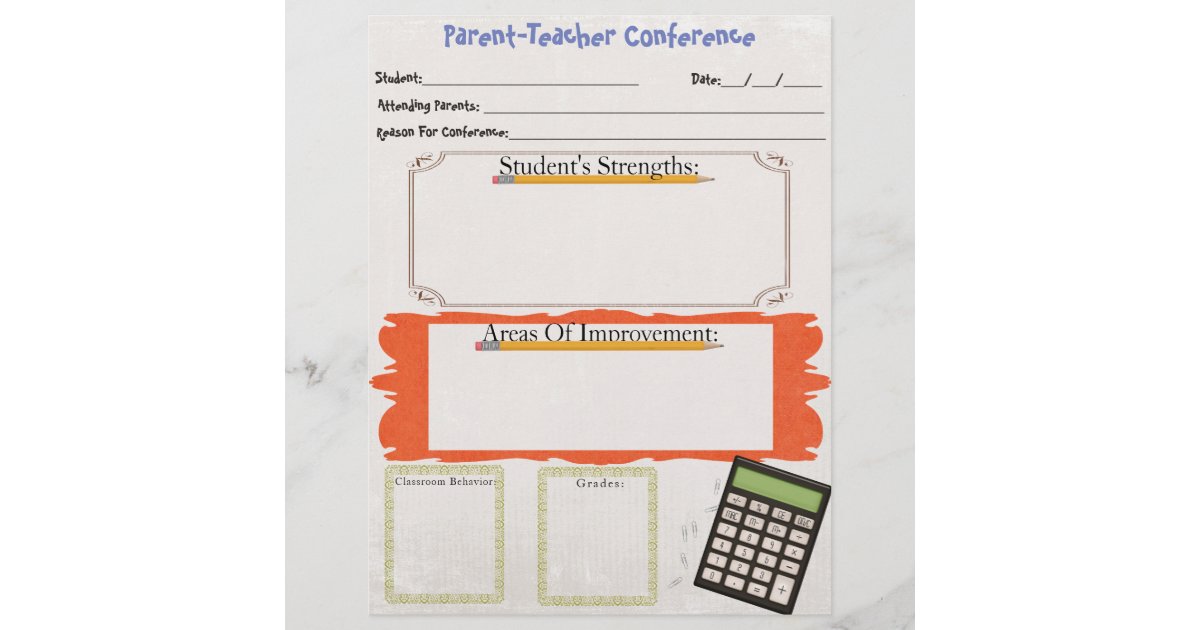 Parent-Teacher Conference Organizer Sheet | Zazzle