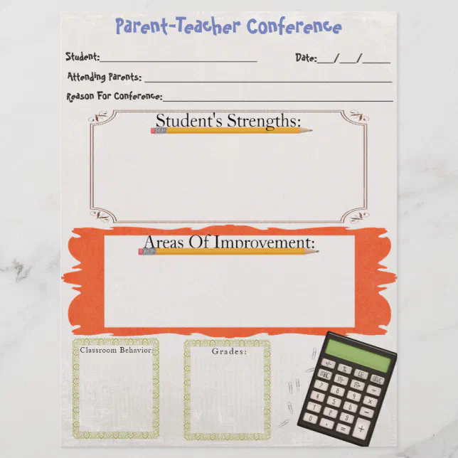 Parent-Teacher Conference Organizer Sheet | Zazzle