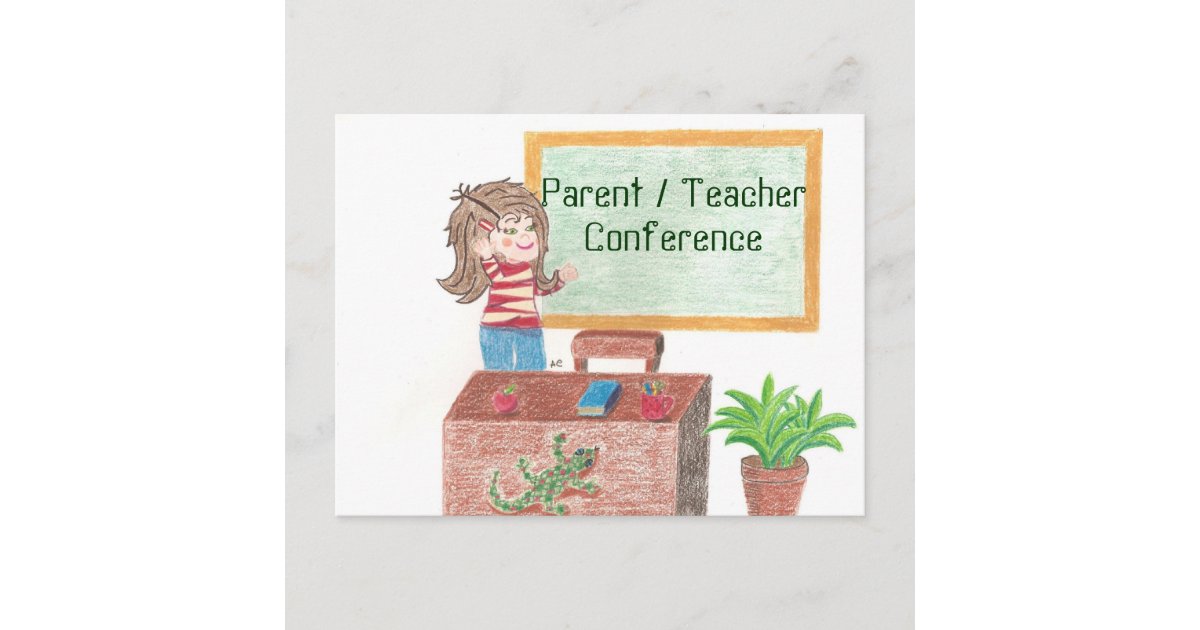 Parent/teacher conference reminder postcard | Zazzle